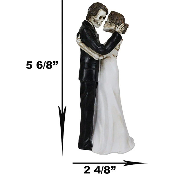Trinx Deeone Ebros Love Never Dies Wedding Bride and Groom Skeleton Cake Topper the Eternal Kiss ...
